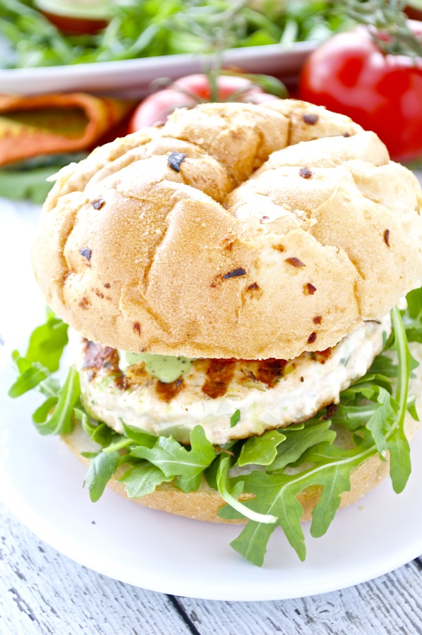 Salmon Burger with Bun - Fashionable Foods