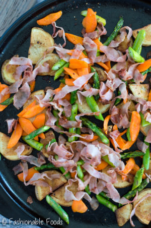 Spring Vegetable and Ham Hash {with Mixed Herb Gremolata}